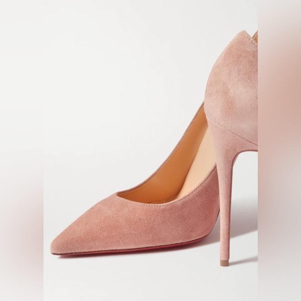 Christian Louboutin Kate 100mm Suede Pumps Blush Sz 39 - Gem
